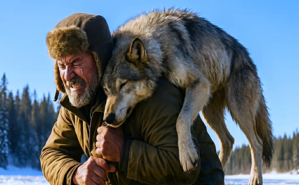 He Rescued a Dying Timber Wolf From a Frozen River! Months Later, the ...