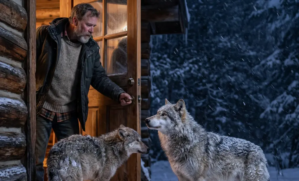 Two Frozen Wolves Scratched at a Widower’s Door in a Montana Storm ...