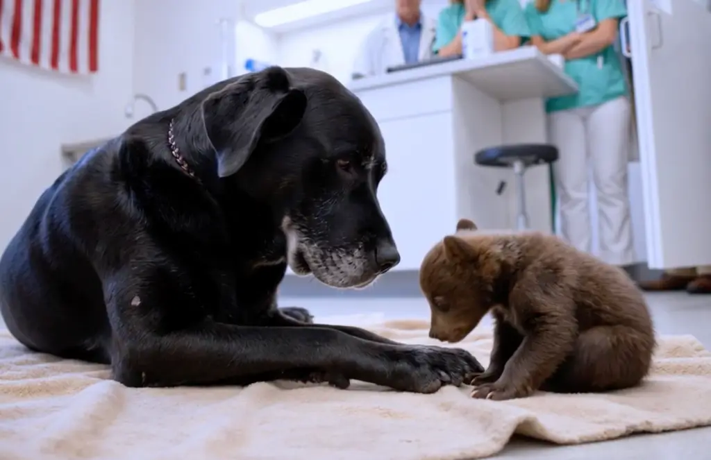 They Put A Grieving Old Dog In A Room With A Dying Blind Bear Cub—And ...